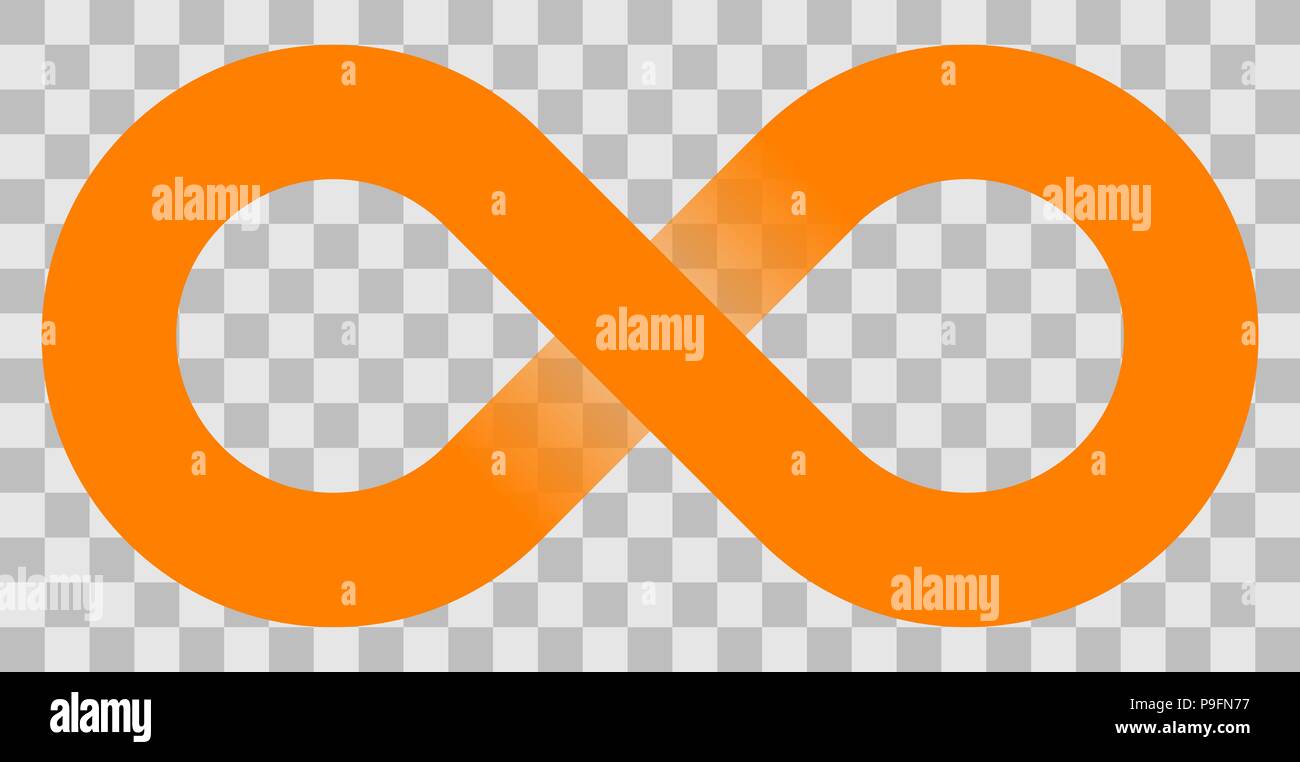 infinity symbol orange - simple with transparency eps 10 - isolated ...