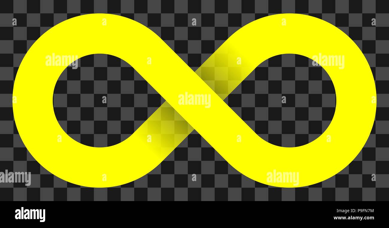 infinity symbol yellow - simple with transparency eps 10 - isolated ...