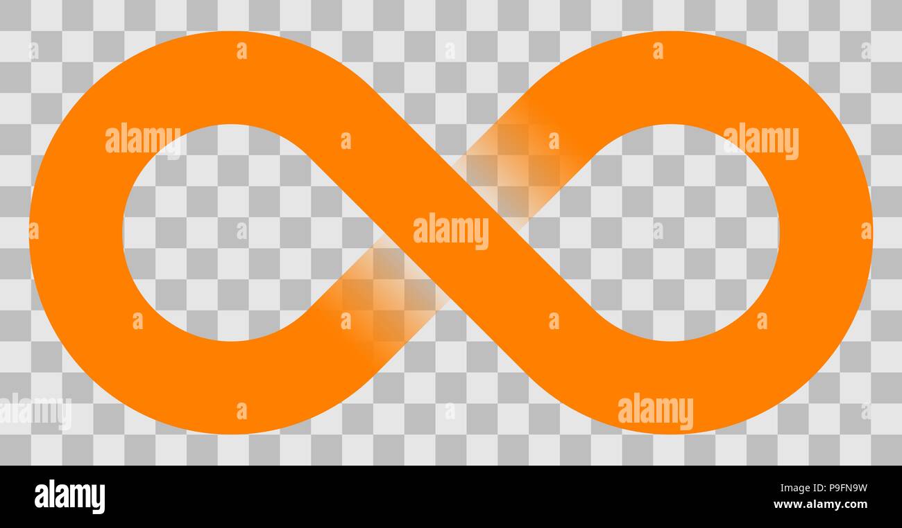infinity symbol orange - simple with transparency eps 10 - isolated ...