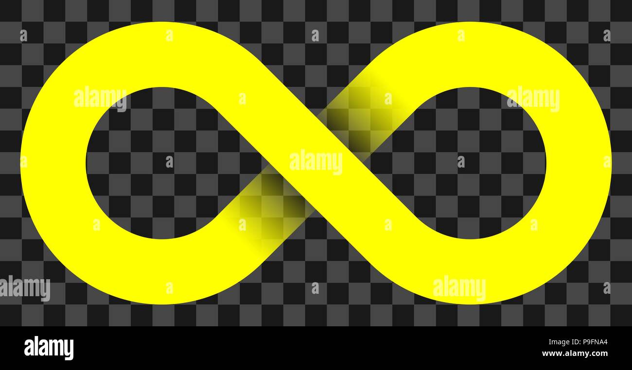 infinity symbol yellow - simple with transparency eps 10 - isolated ...