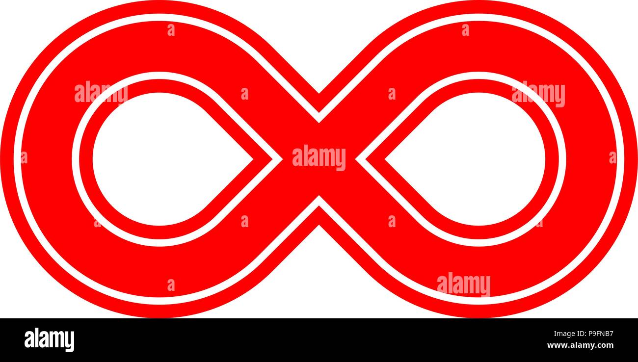 infinity symbol red - outlined - isolated - vector illustration Stock ...