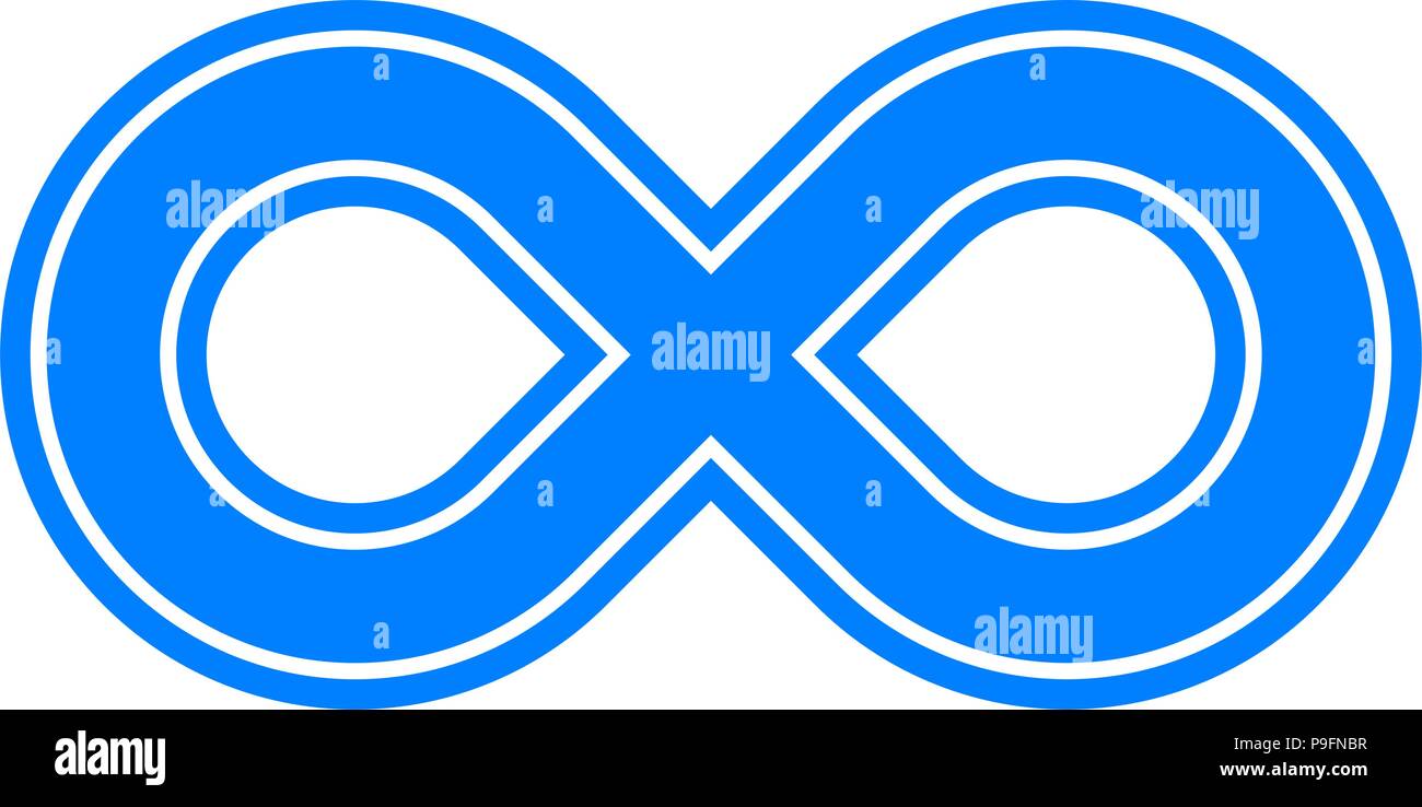infinity symbol blue - outlined - isolated - vector illustration Stock ...
