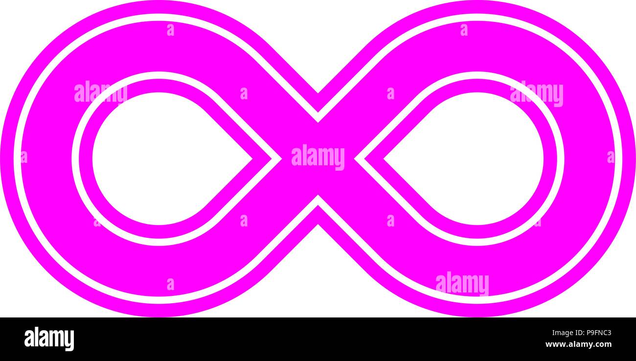 infinity symbol purple - outlined - isolated - vector illustration ...