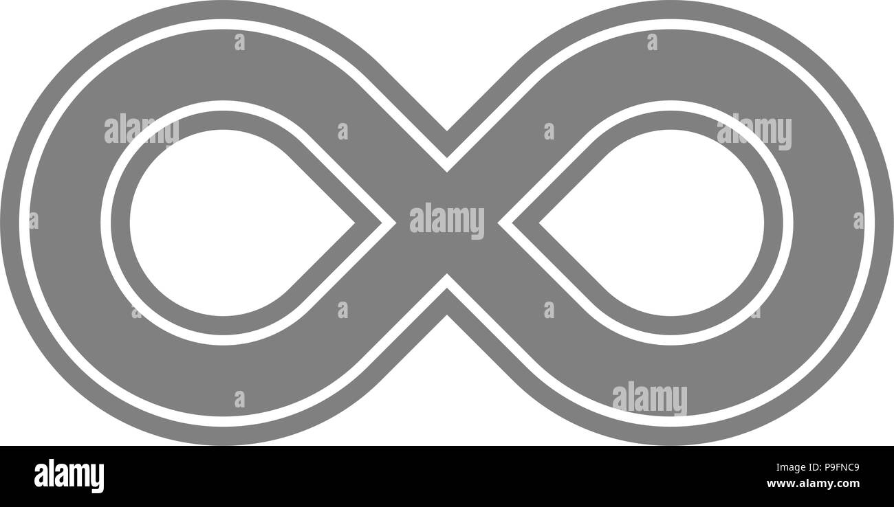 infinity symbol medium gray - outlined - isolated - vector illustration ...