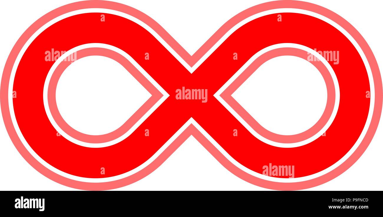 infinity symbol red - outlined - isolated - vector illustration Stock ...