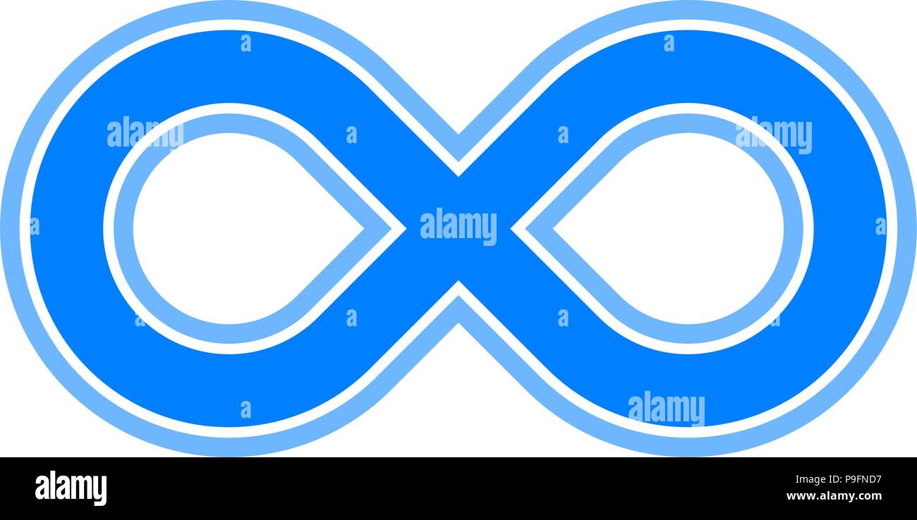 infinity symbol blue - outlined - isolated - vector illustration Stock ...