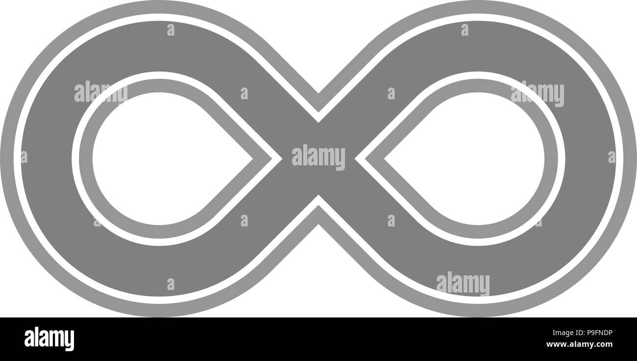 infinity symbol medium gray - outlined - isolated - vector illustration ...