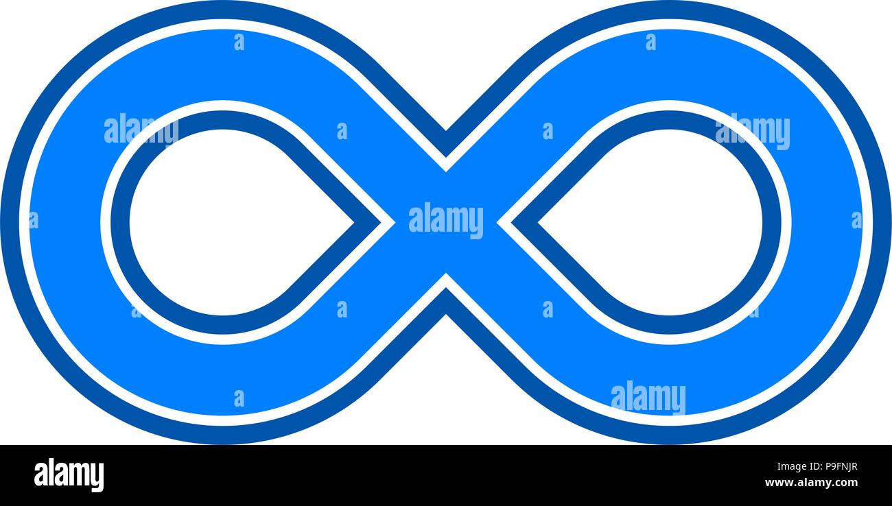 infinity symbol blue - outlined - isolated - vector illustration Stock ...
