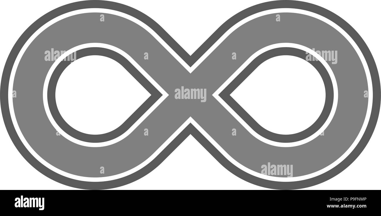 infinity symbol medium gray - outlined - isolated - vector illustration ...