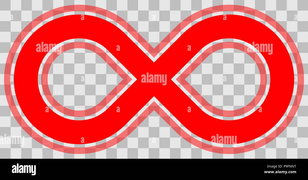 infinity symbol red - outlined with transparency eps 10 - isolated ...