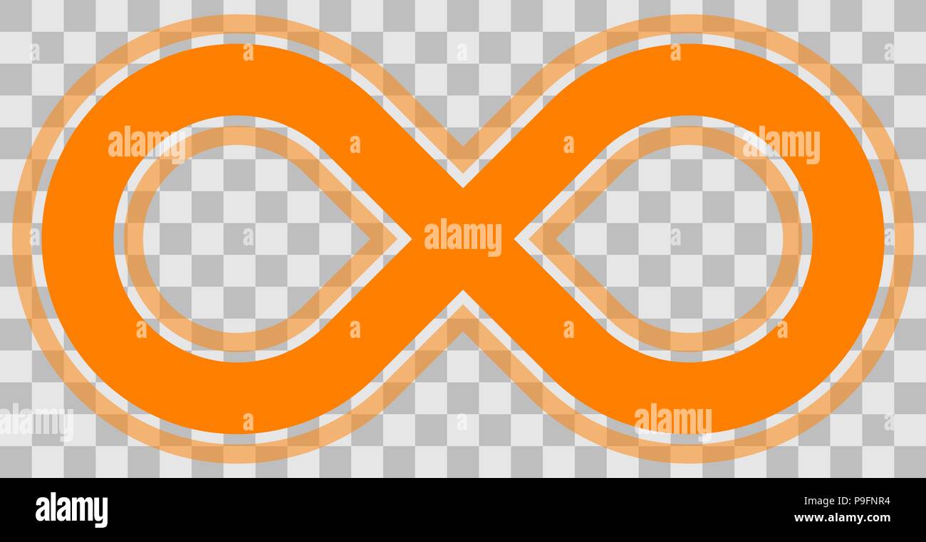 infinity symbol orange - outlined with transparency eps 10 - isolated ...