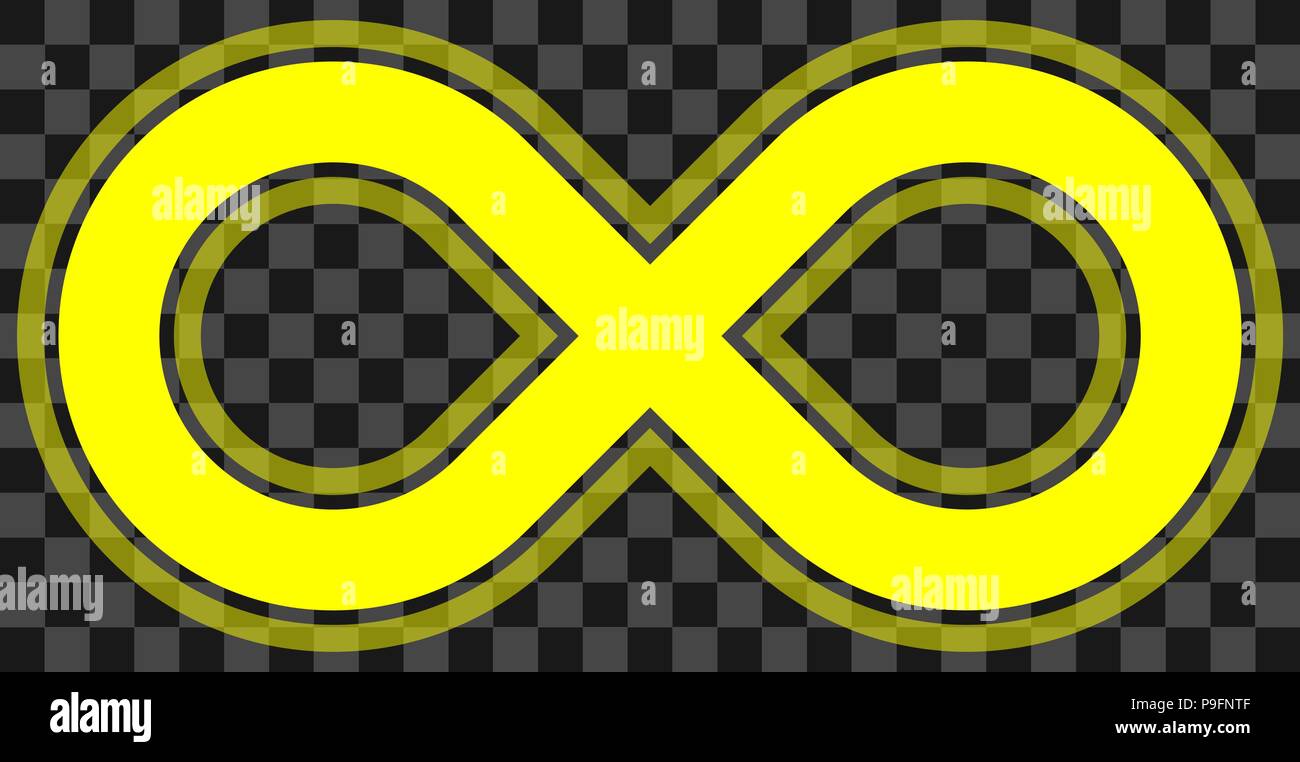 infinity symbol yellow - outlined with transparency eps 10 - isolated ...