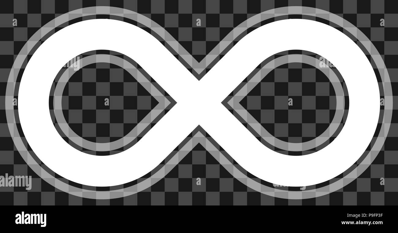 infinity symbol white - outlined with transparency eps 10 - isolated ...