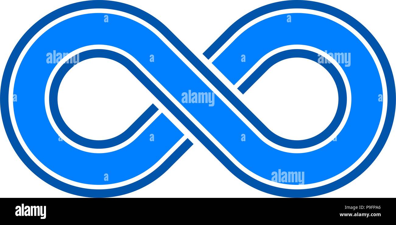 infinity symbol blue - outlined with discontinuation - isolated ...
