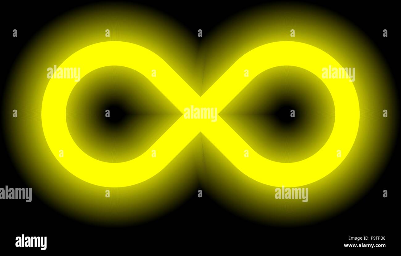 infinity symbol yellow - simple glow with transparency eps 10 ...