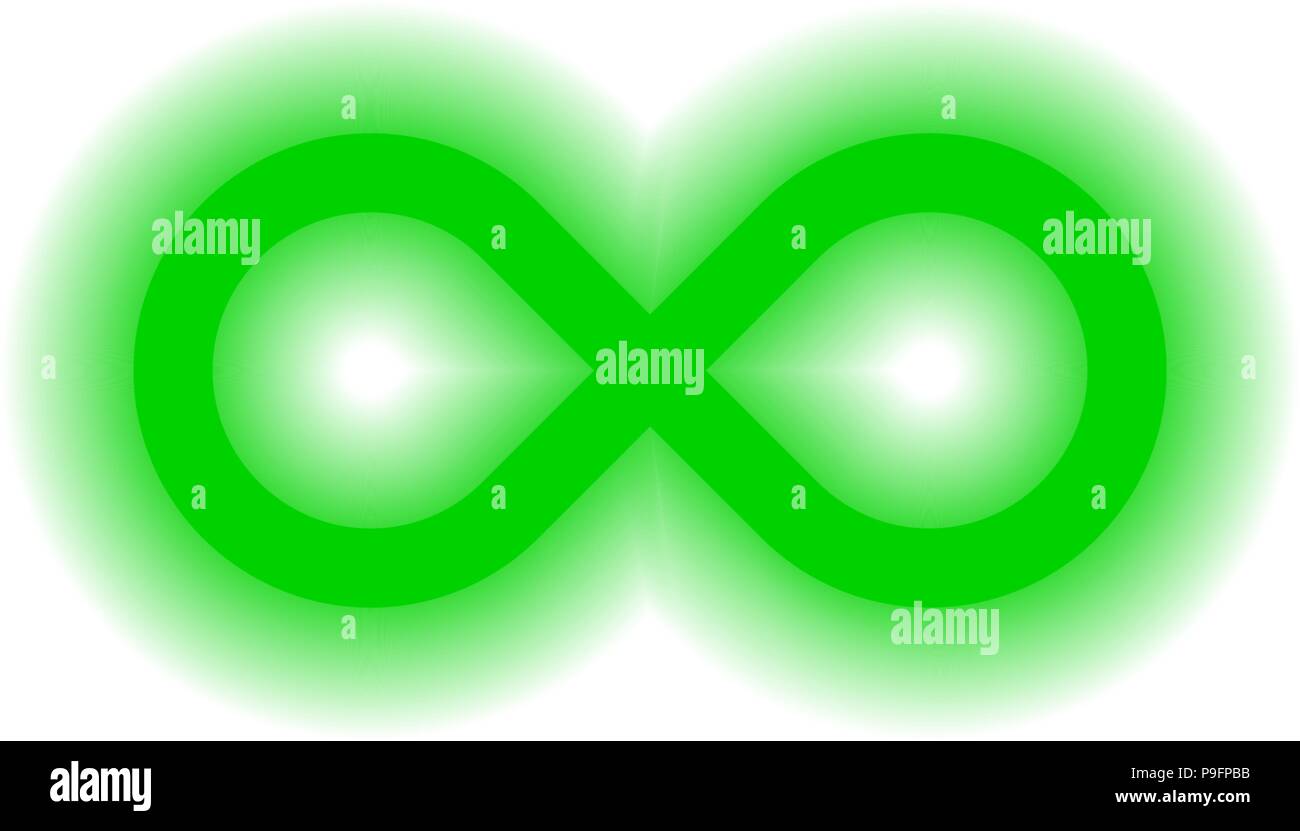 infinity symbol green - simple glow with transparency eps 10 - isolated ...