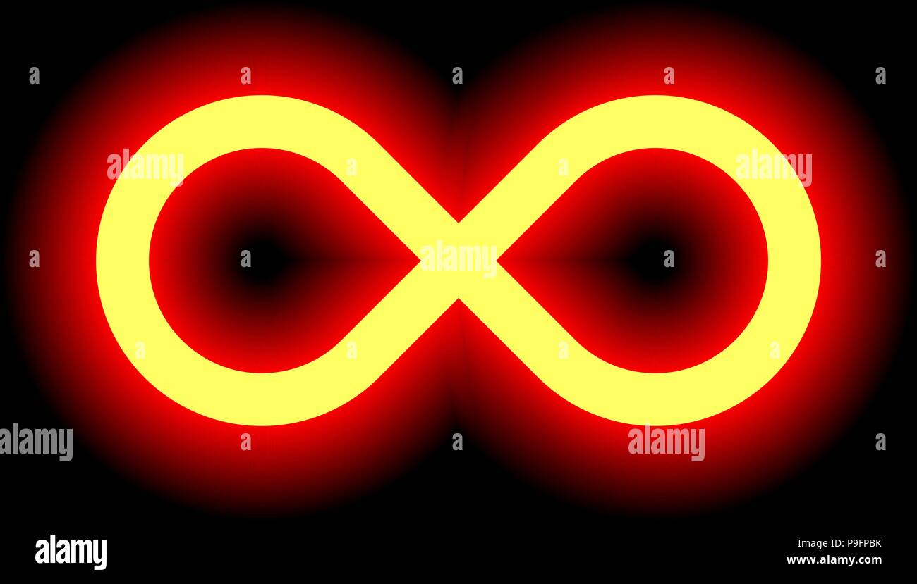 infinity symbol yellow red light - color tint glow with transparency ...
