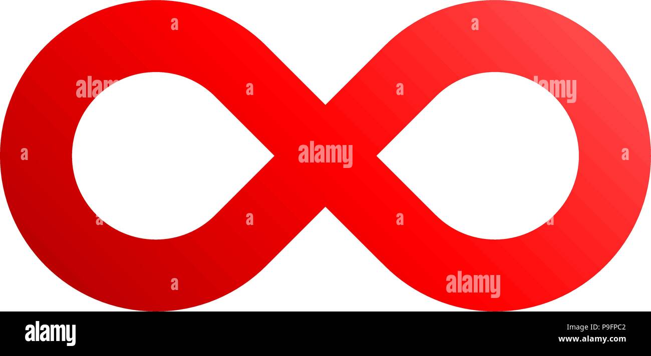 infinity symbol red - gradient standard - isolated - vector ...