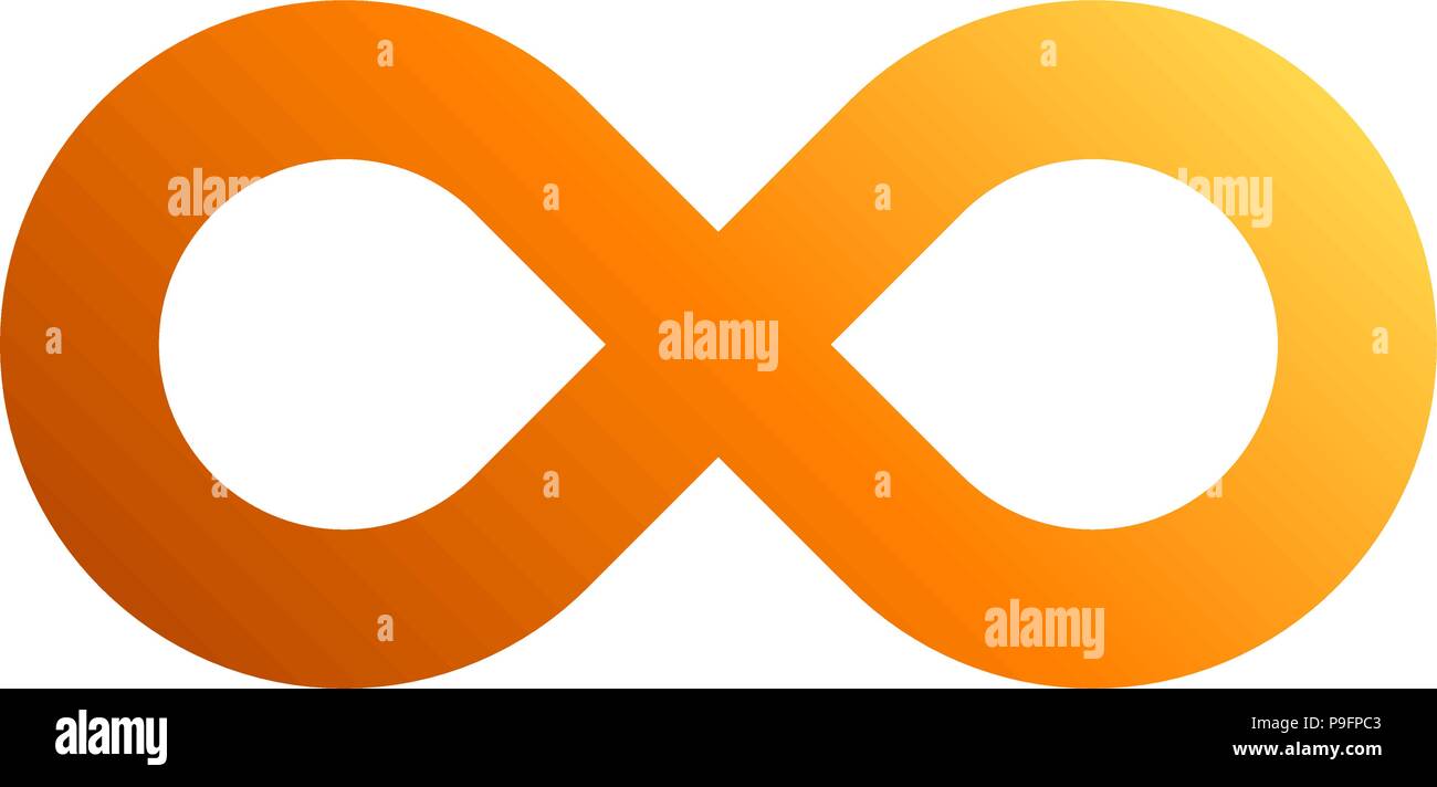 infinity symbol orange - gradient standard - isolated - vector ...
