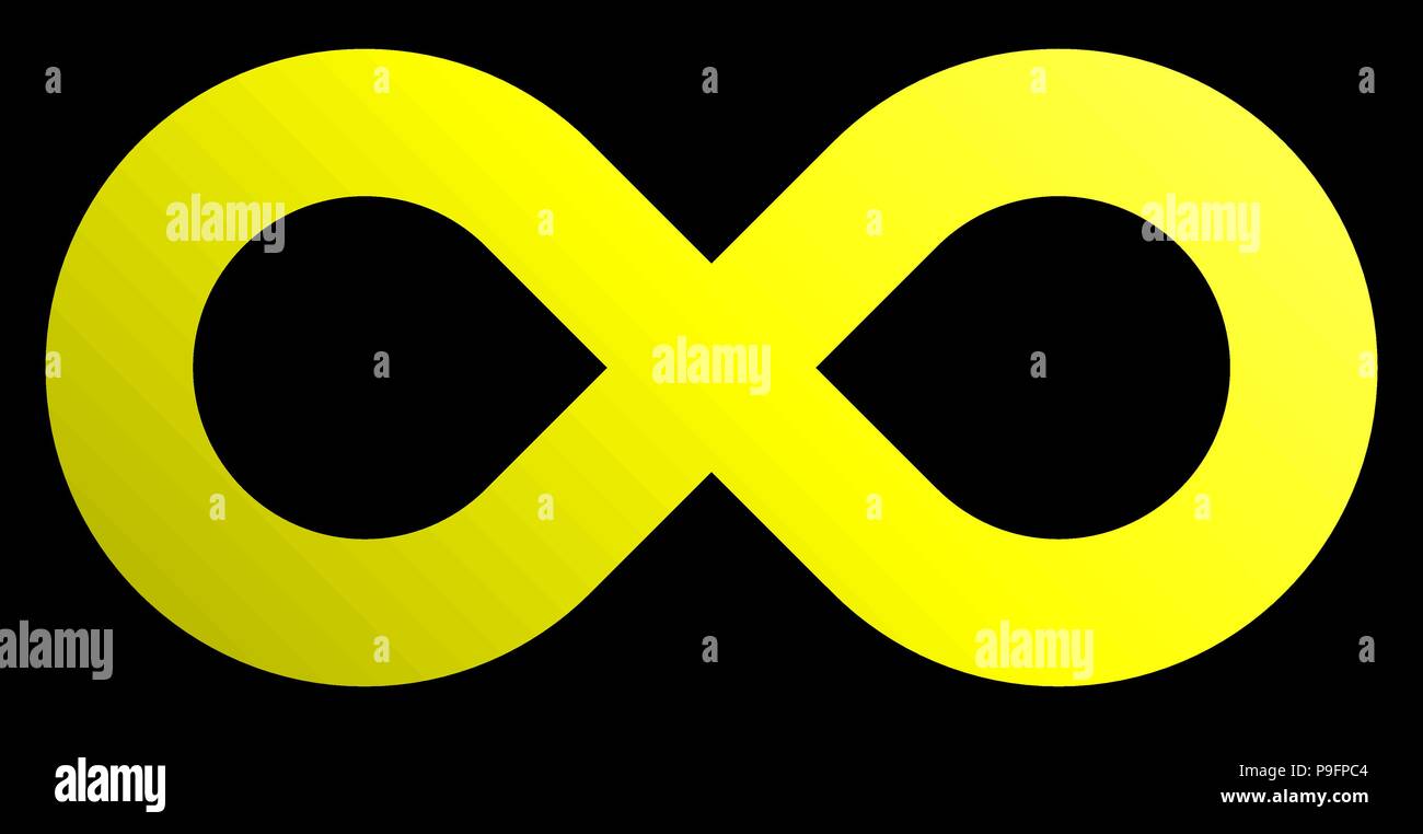 infinity symbol yellow - gradient standard - isolated - vector ...