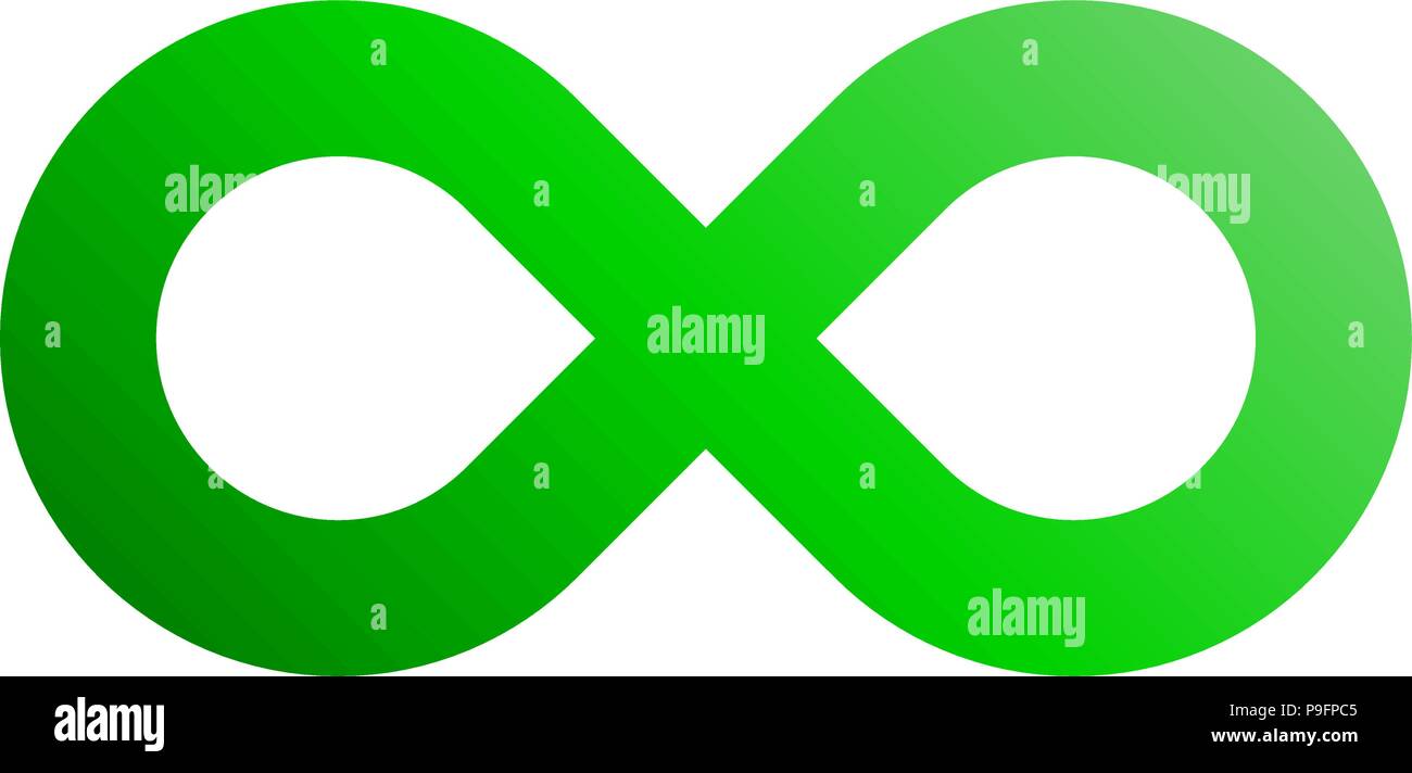 infinity symbol green - gradient standard - isolated - vector ...