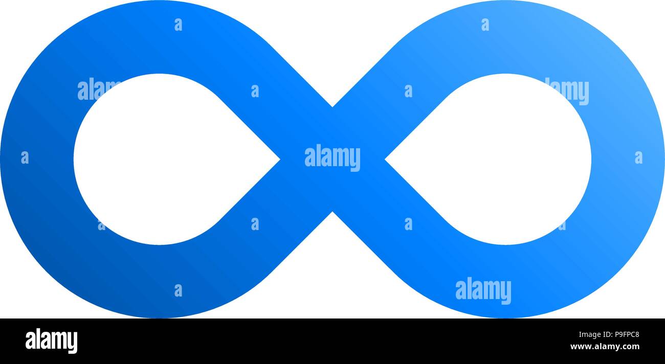infinity symbol blue - gradient standard - isolated - vector ...