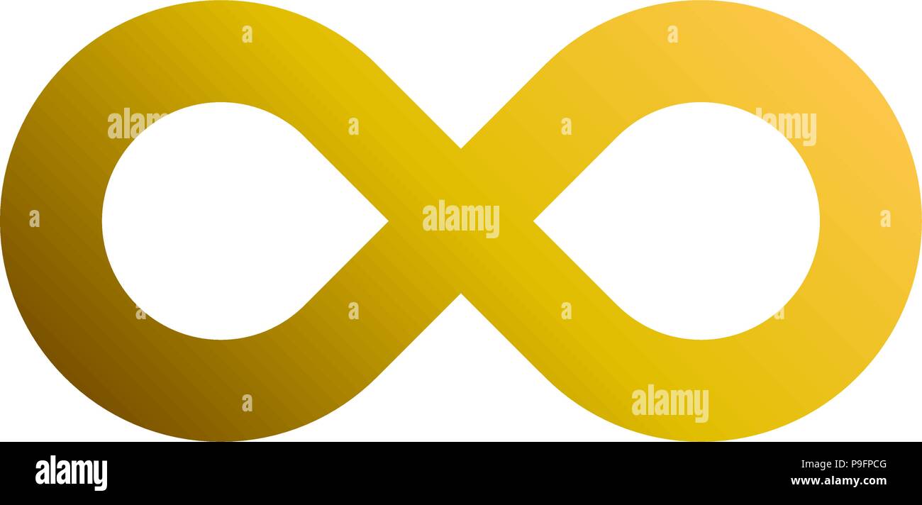 infinity symbol golden - gradient standard - isolated - vector ...