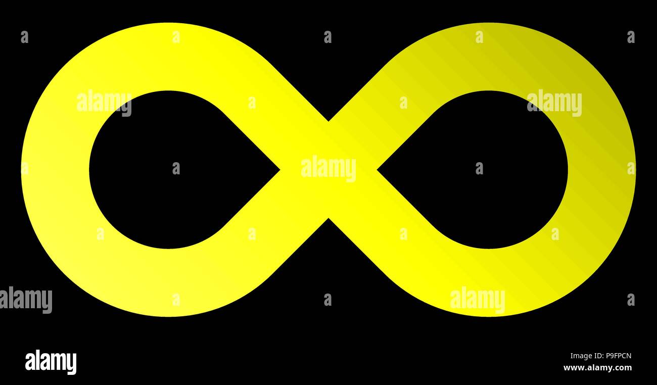 infinity symbol yellow - gradient standard - isolated - vector ...