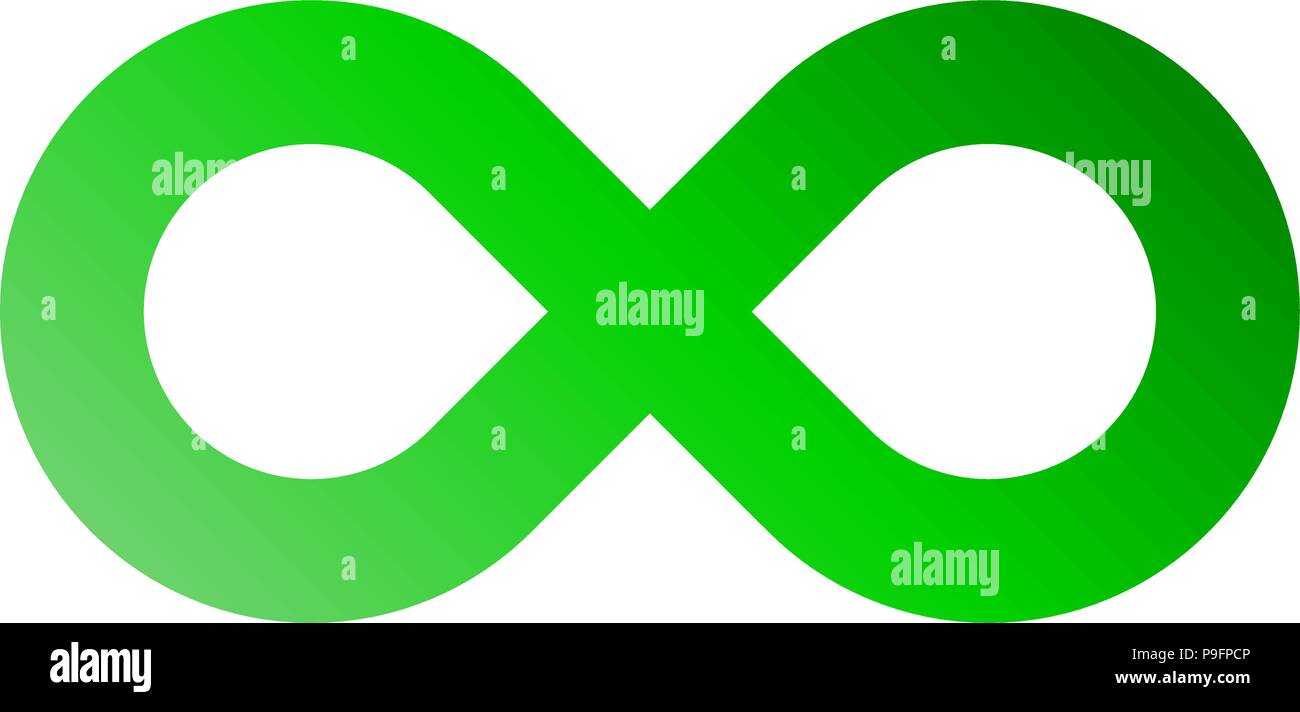 infinity symbol green - gradient standard - isolated - vector ...