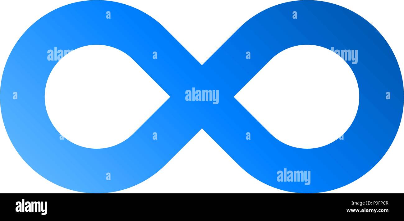 infinity symbol blue - gradient standard - isolated - vector ...