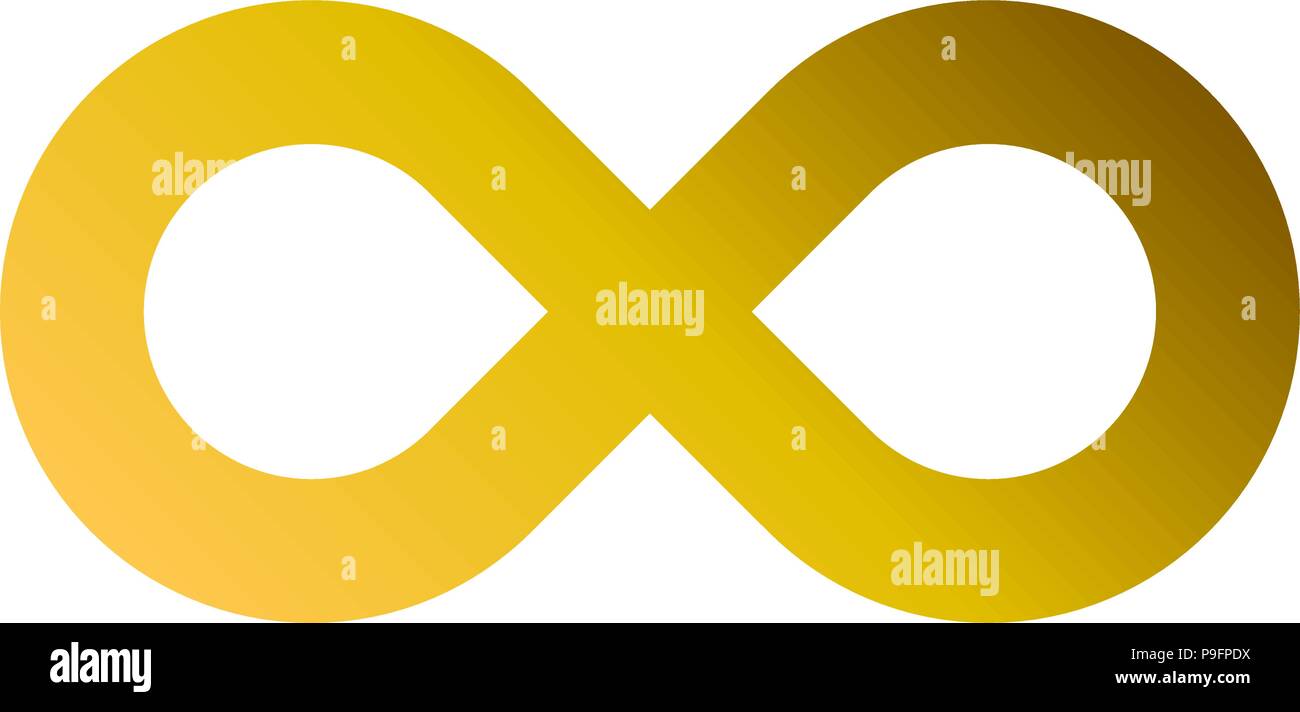 infinity symbol golden - gradient standard - isolated - vector ...