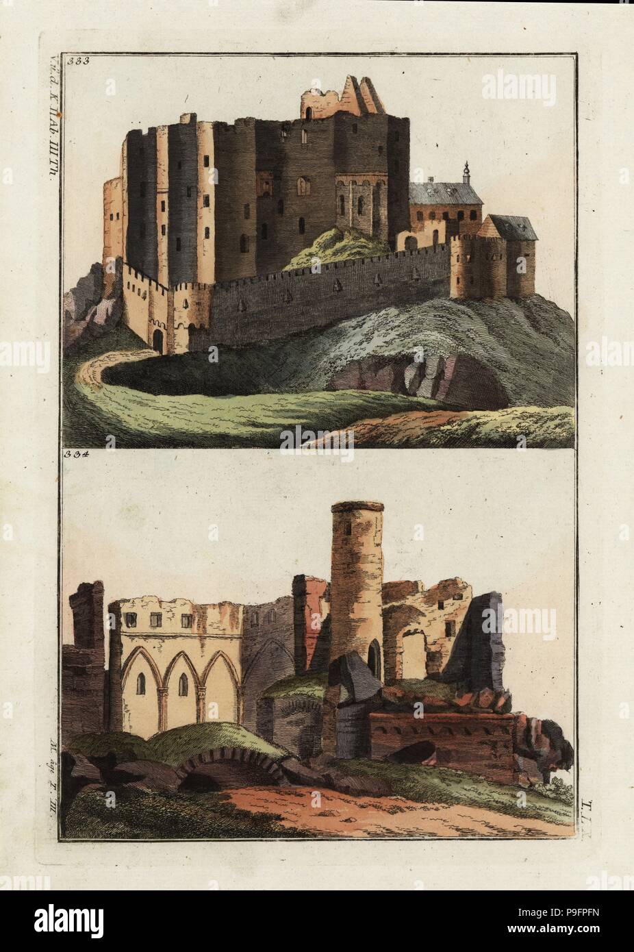 Ruins of the medieval castle at Lichtenstein, Germany, 333, and ruins ...