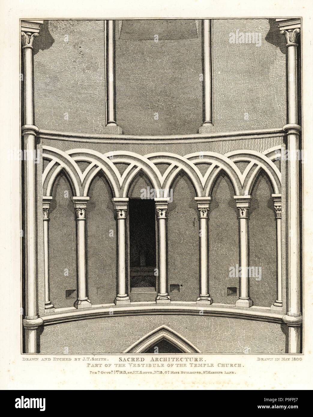 Part of the Vestibule of the Temple Church, built 1185. Decorated ...