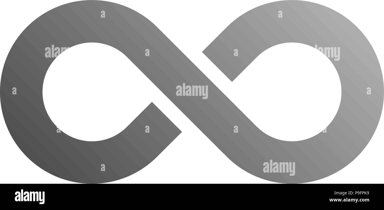 infinity symbol gray - gradient with discontinuation - isolated ...