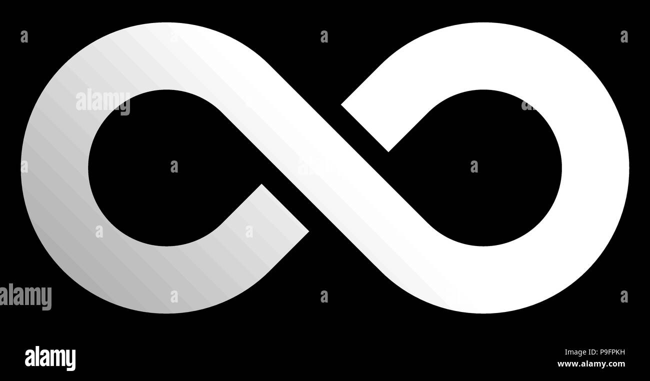 infinity symbol white - gradient with discontinuation - isolated ...