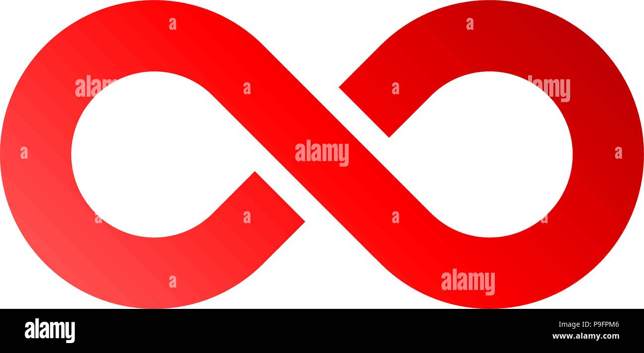 infinity symbol red - gradient with discontinuation - isolated - vector ...