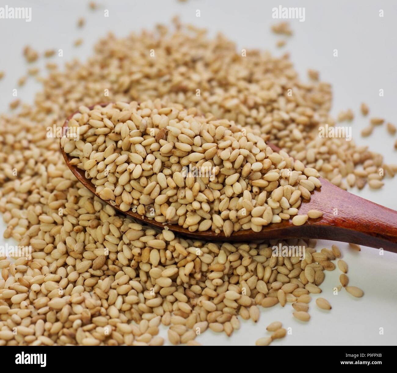 Sesame and spoon, Food Ingredients Stock Photo - Alamy