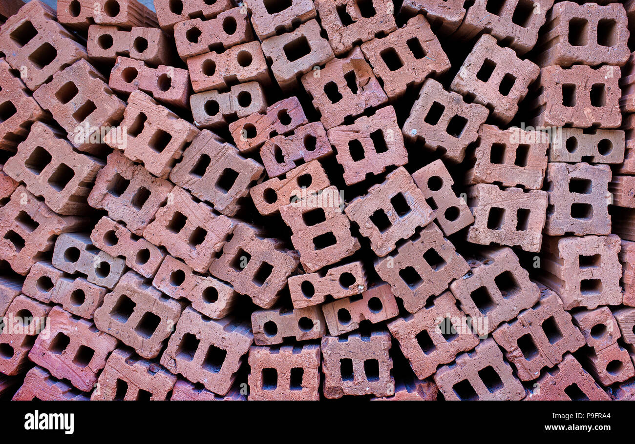 close up red brick surface in construction size Stock Photo - Alamy