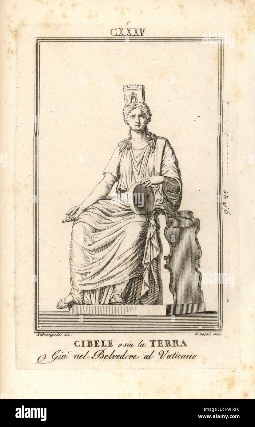 Statue of Cybele or Terra Mater, Roman goddess of the earth, with ...