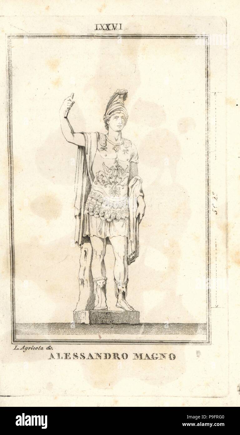 Statue of Alexander the Great. Copperplate engraving after an ...