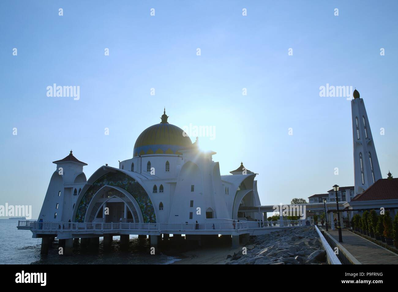 the view of floating Malacca mosque Stock Photo - Alamy