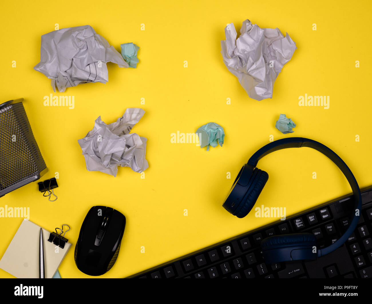 Modern office space minimal top view Stock Photo - Alamy