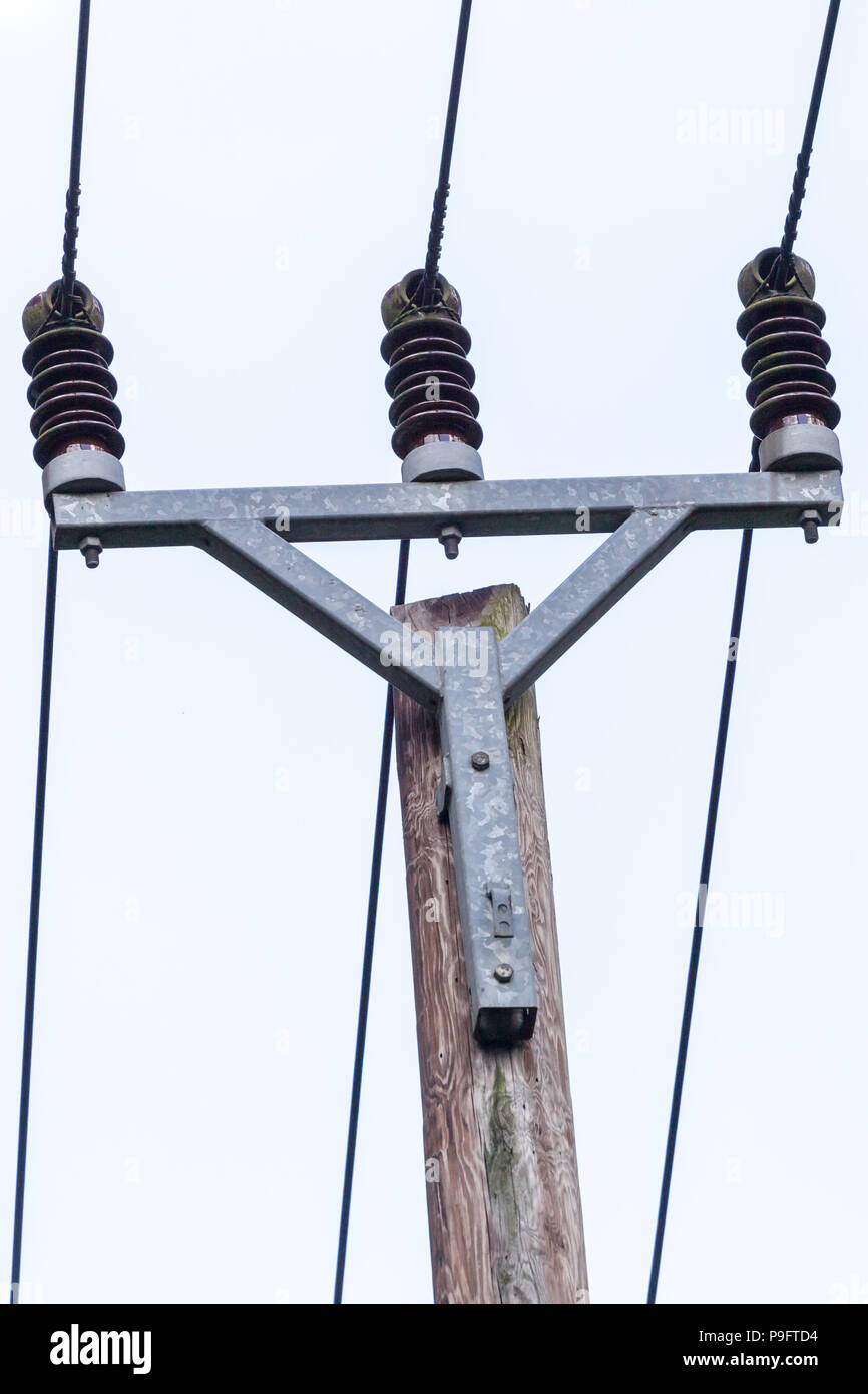 Electricity pylon isolated on white Stock Photo - Alamy