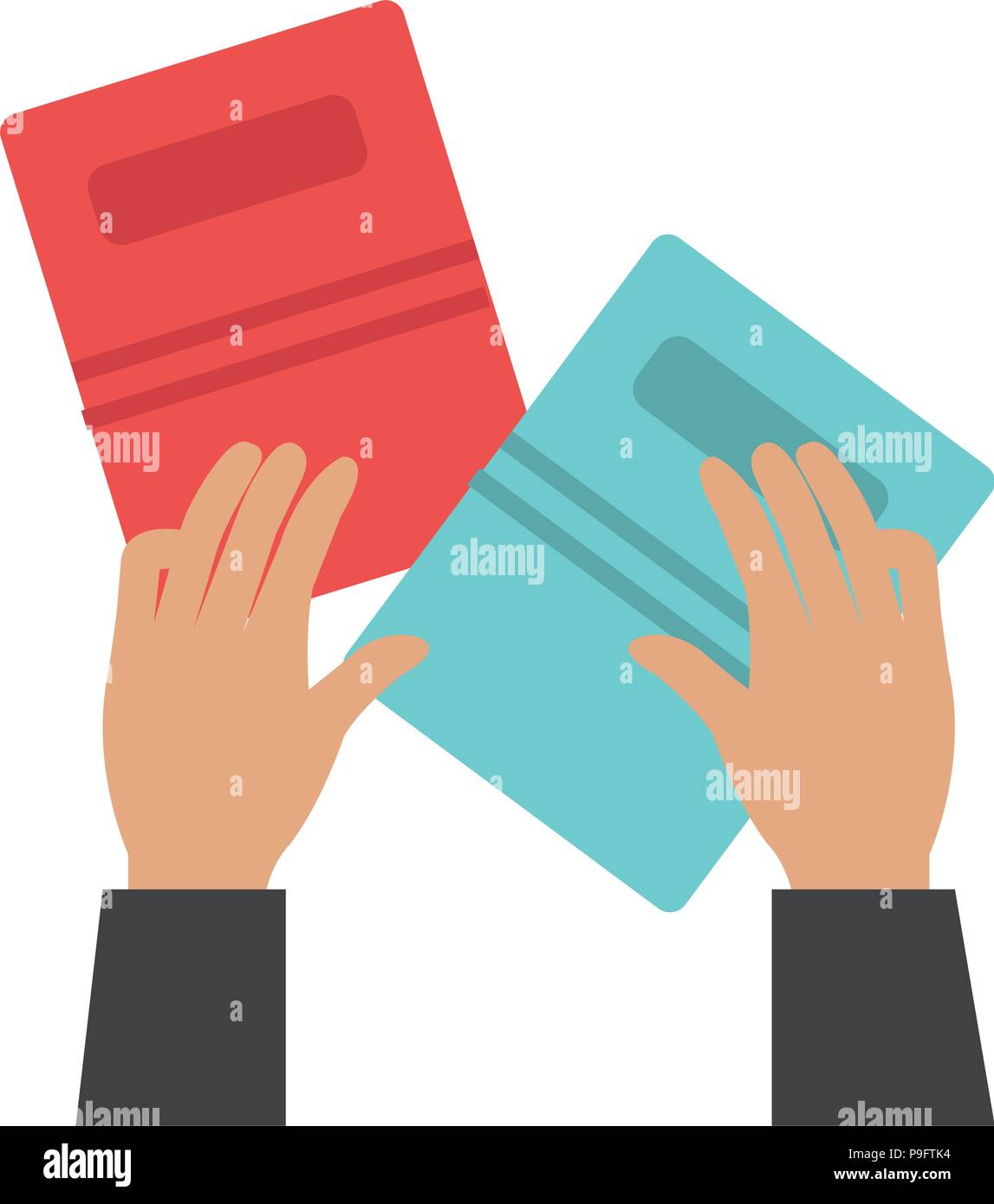 hands with paper document Stock Vector Image & Art - Alamy