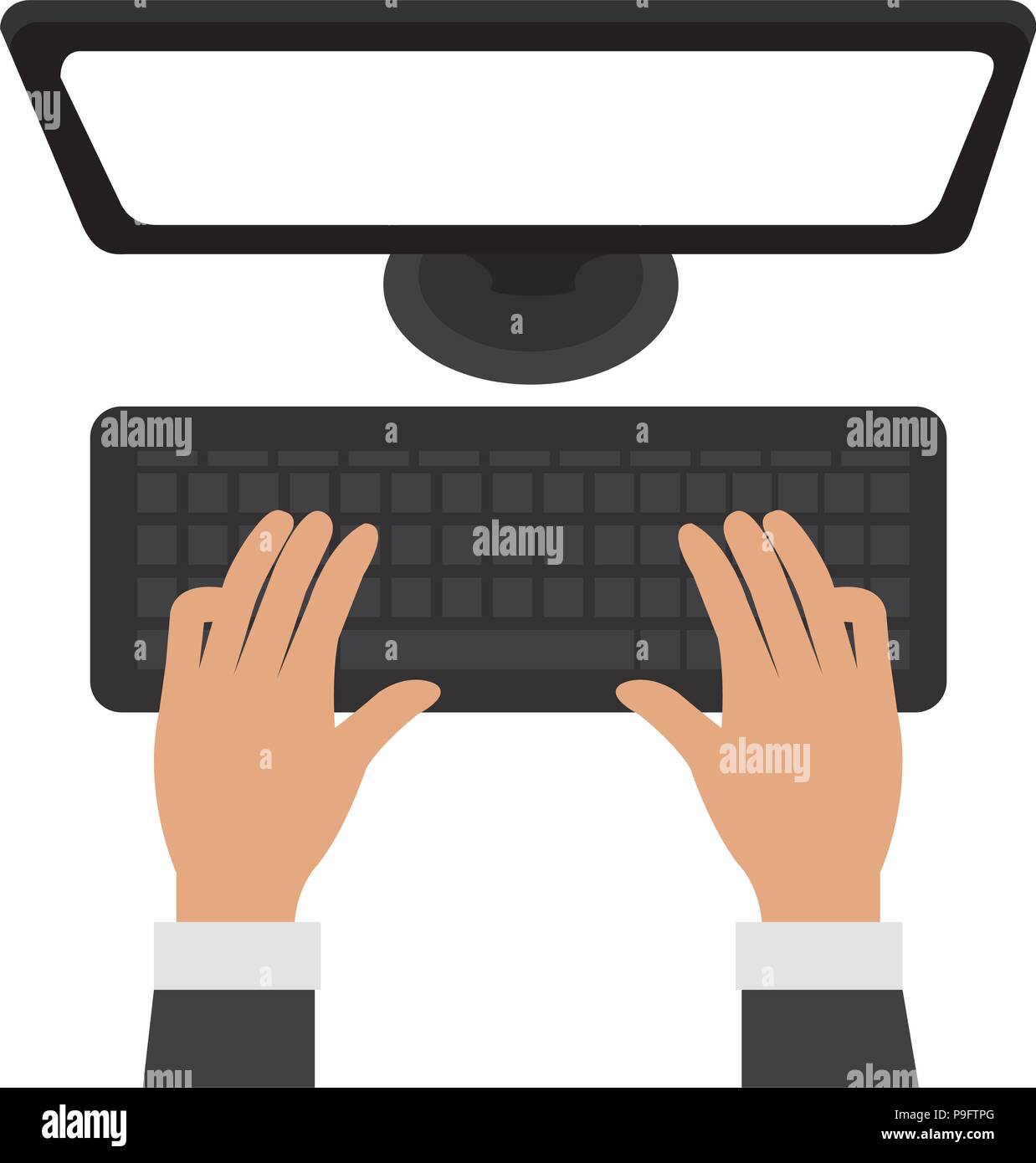 hands typing in keyboard desktop Stock Vector Image & Art - Alamy