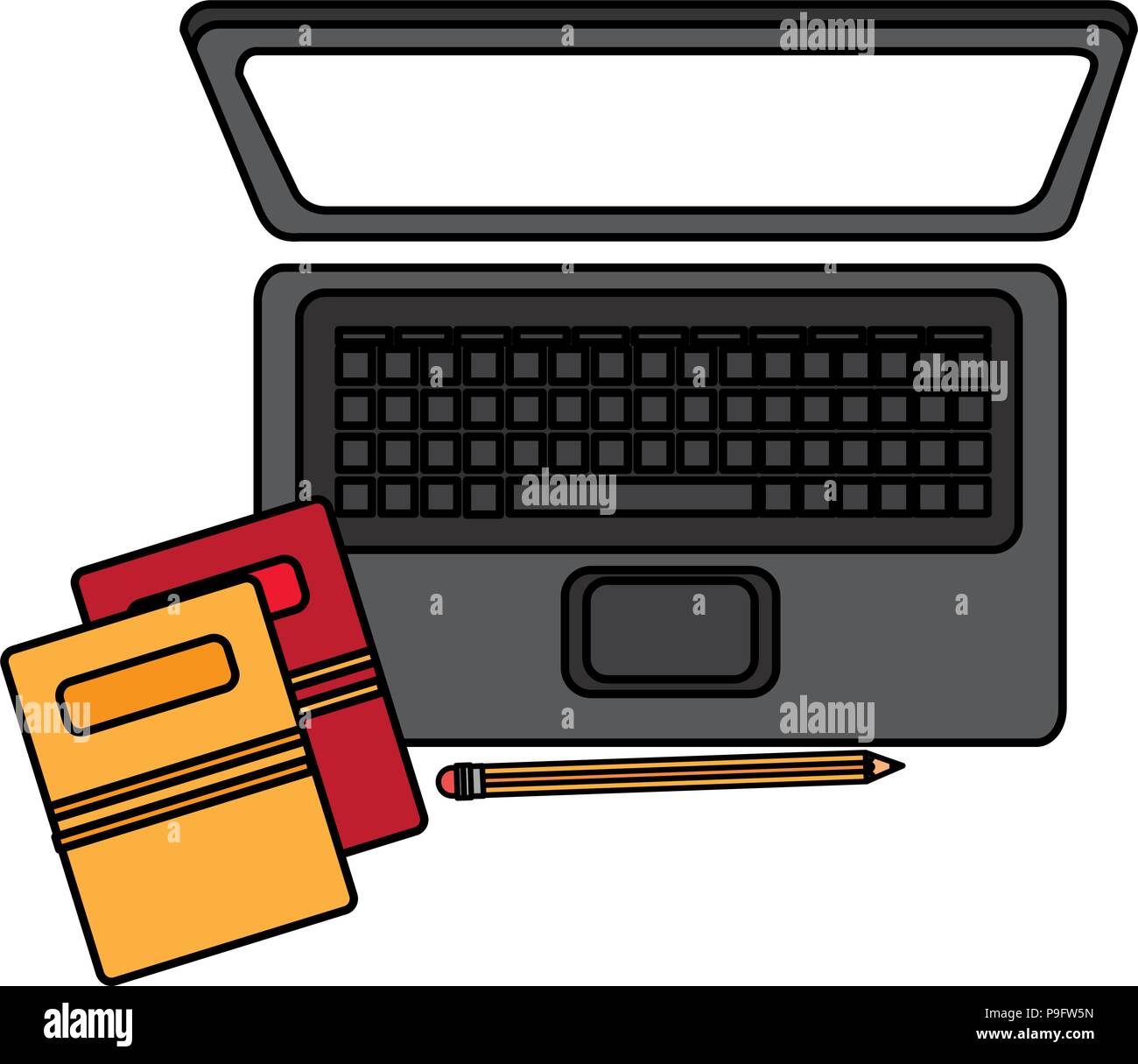 laptop computer with documents Stock Vector Image & Art - Alamy