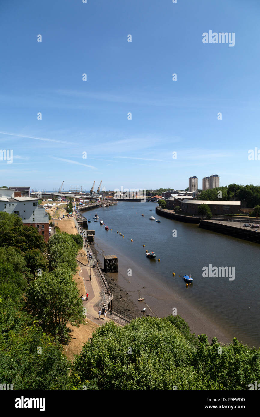 Ships docked on the River Wear at Sunderland in north-east England ...