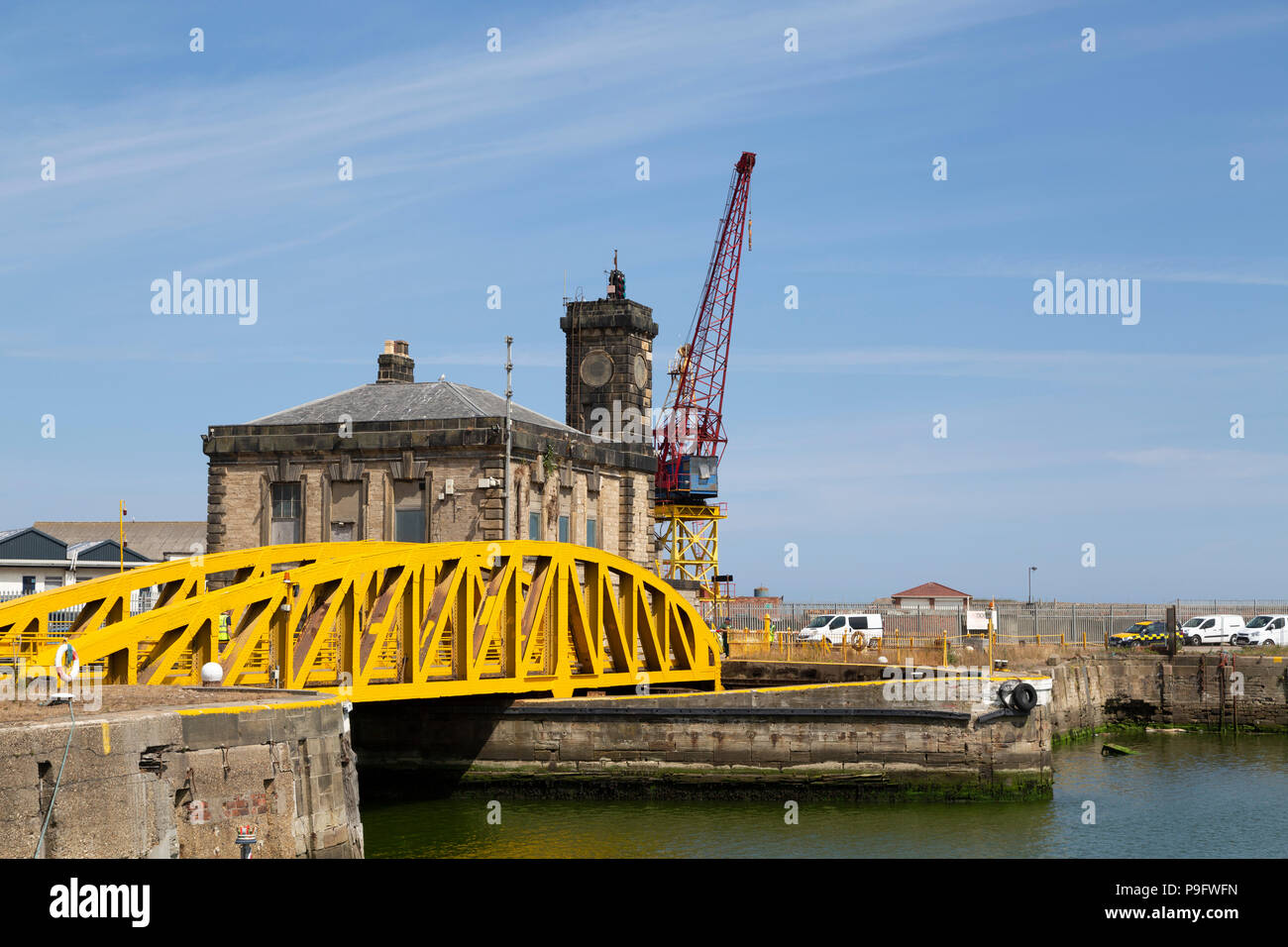 The Gladstone Swing Bridge at the Port of Sunderland in north-east ...