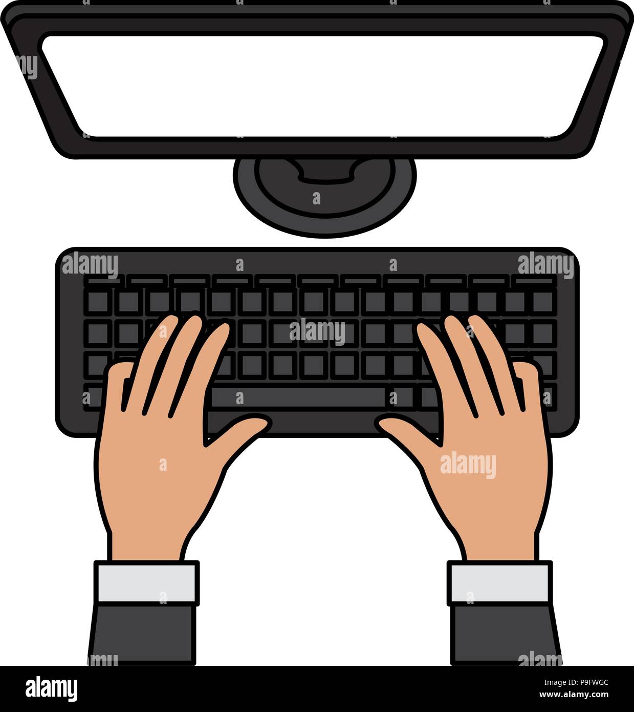 Hand fingers typing Stock Vector Images - Alamy