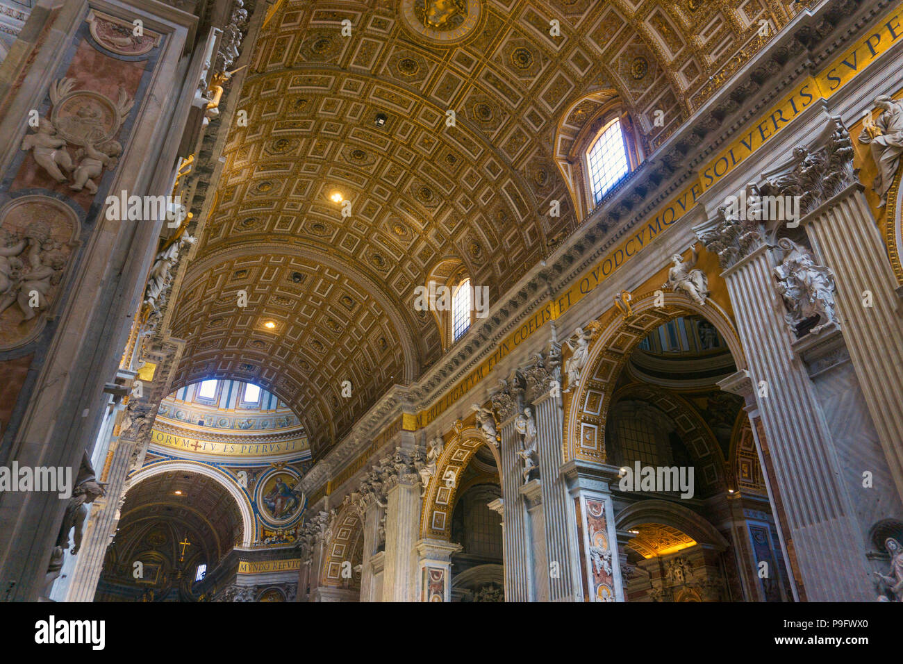 The inside of St Peter's Basilica in Rome, Italy Stock Photo - Alamy